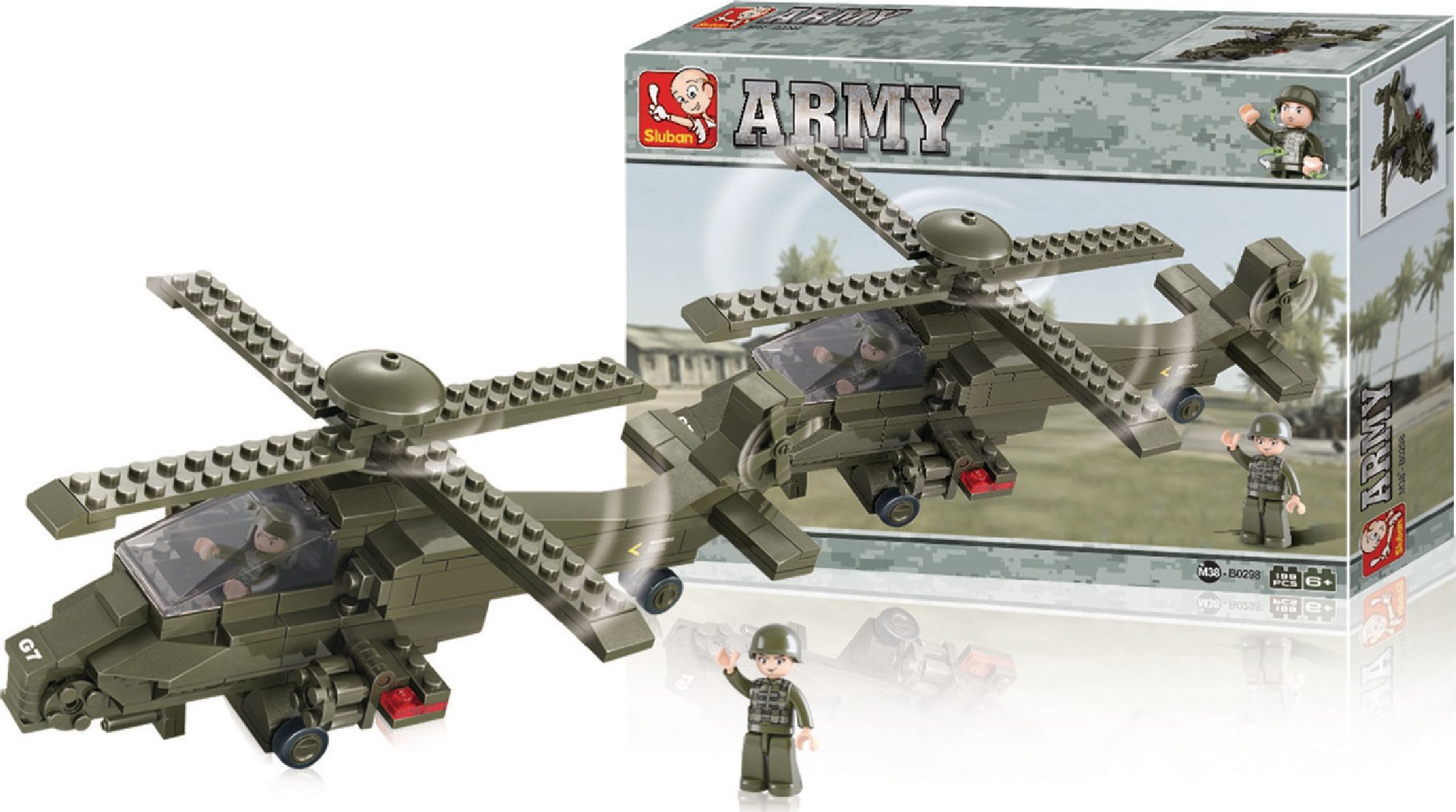 Sluban Army M38-B0298 útočná helikoptéra - Zbozi.cz
