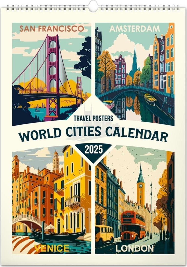 Presco Group Travel Posters World Cities Calendar 2025 - Zbozi.cz