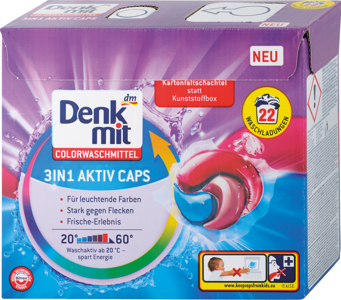 Denkmit Gelové kapsle na praní barevného prádla 22 ks od 184 Kč - Zbozi.cz