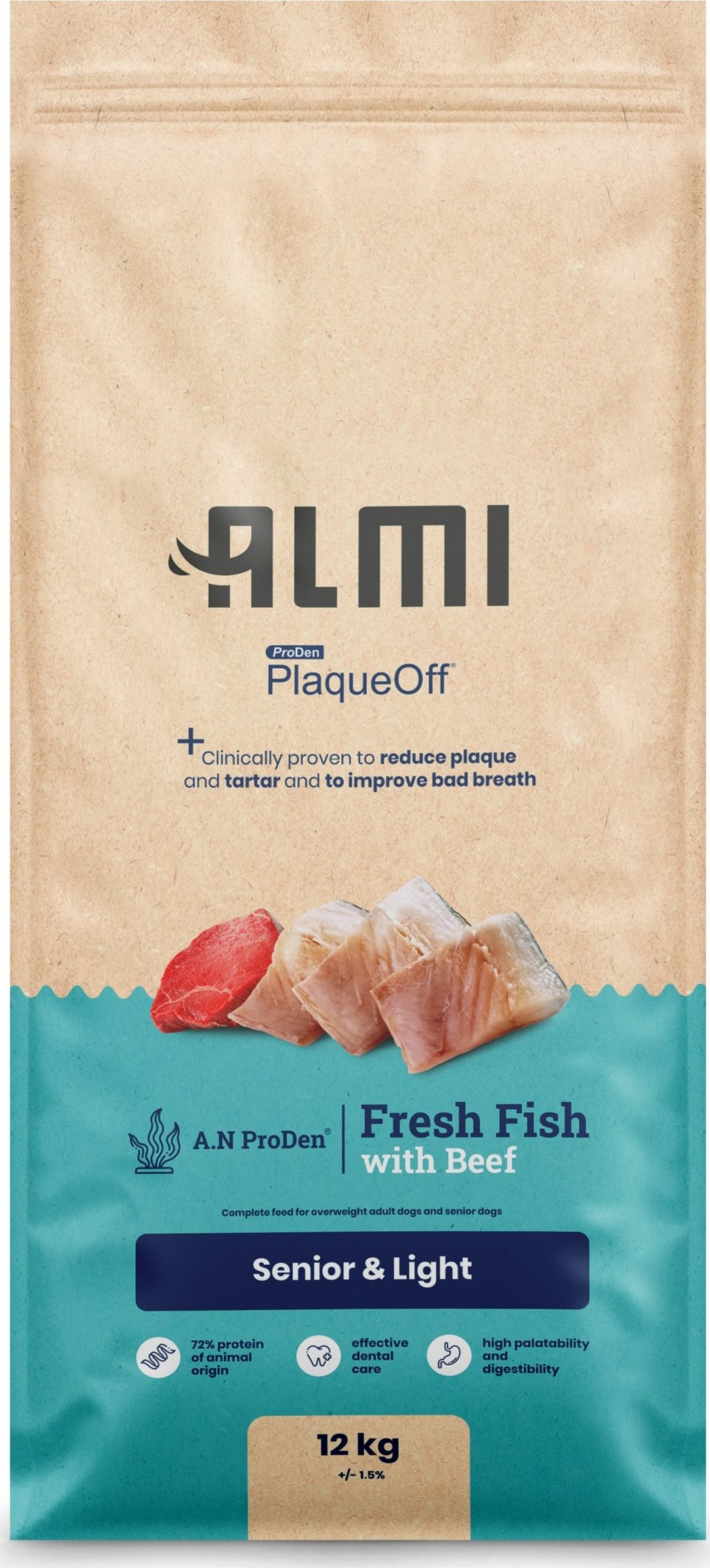 ALMI Dog Senior/Adult Light Fresh Fish/Beef 12 kg od 1 390 Kč - Zbozi.cz