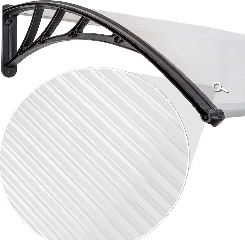 Foto Stříška nad vchodové dveře tectake 401267 černá/průhledná - Zbozi.cz