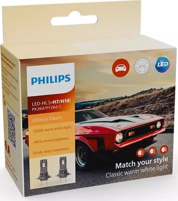 Philips LED Ultinon Classic 11972U2510C2 H7/H18 2 ks od 1 100 Kč - Zbozi.cz