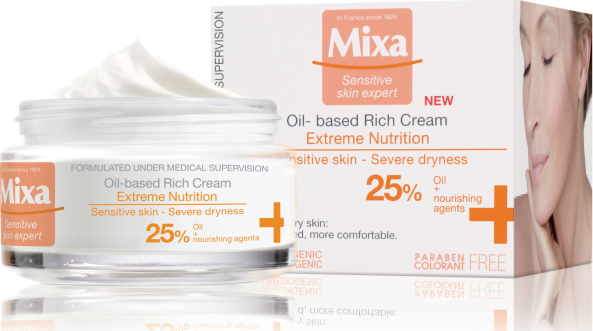 Mixa Extreme Nutrition Oil-Based Rich Cream bohatý hydratační krém s ...