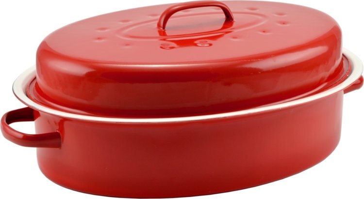 Pekáč s víkem smaltovaný 6,5 l červený - Zbozi.cz