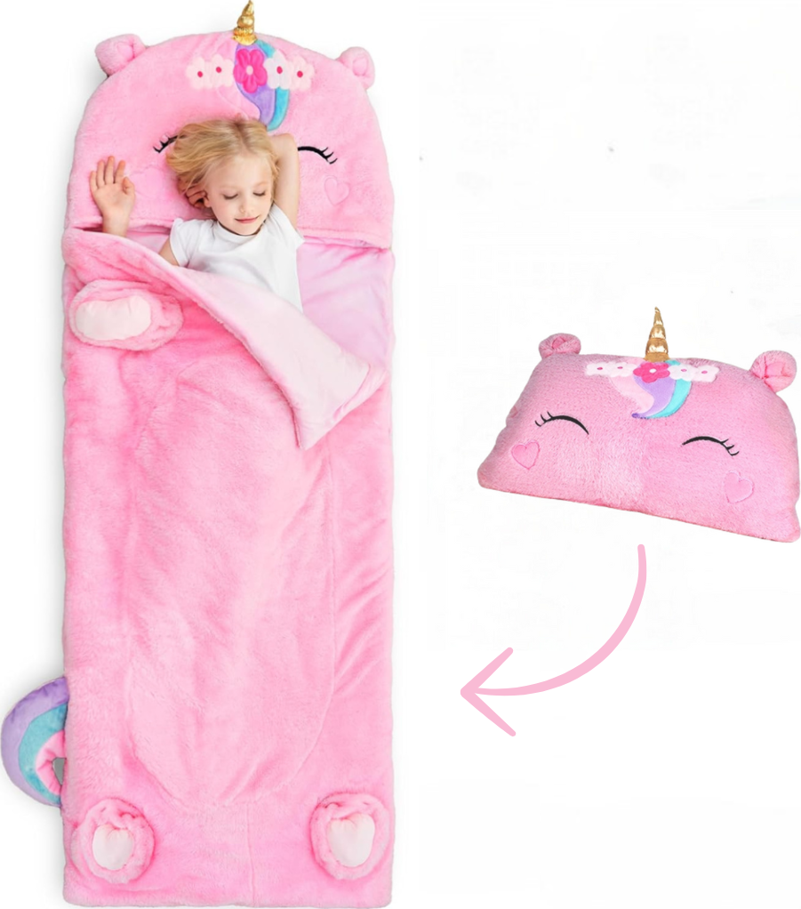 Textilomanie Dětský spací pytel 3v1 177 x 68 cm růžový/jednorožec - Zbozi.cz