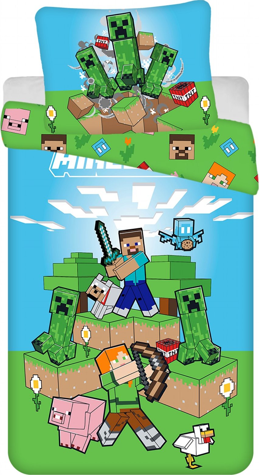 Jerry Fabrics Minecraft Outdoor Mobs 140 x 200, 70 x 90 cm zipový ...