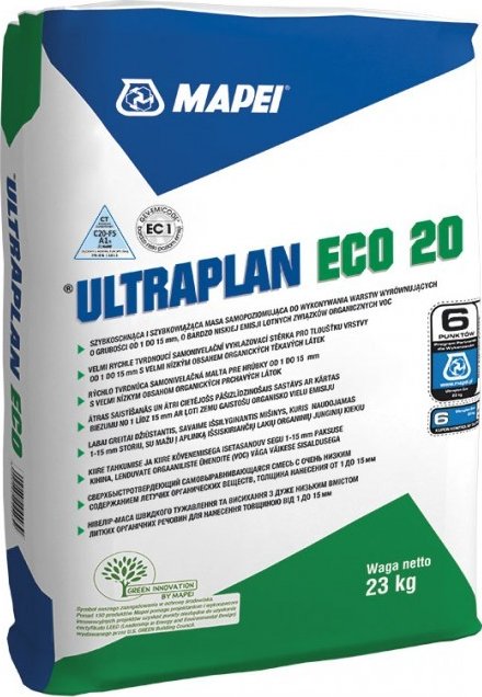 Mapei Ultraplan Eco 20 samonivelační stěrka 23 kg od 499 Kč - Zbozi.cz