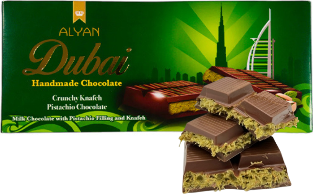 Alyan Dubai Chocolate With Crispy Kunefe and Pistachio mléčná, 200 g ...