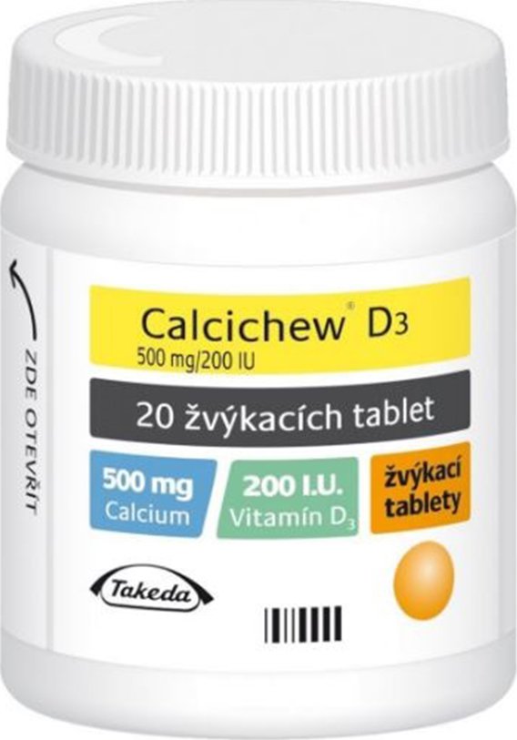 Takeda Calcichew D3 500 mg/200 IU, 20 žvýkací tbl. od 86 Kč - Zbozi.cz