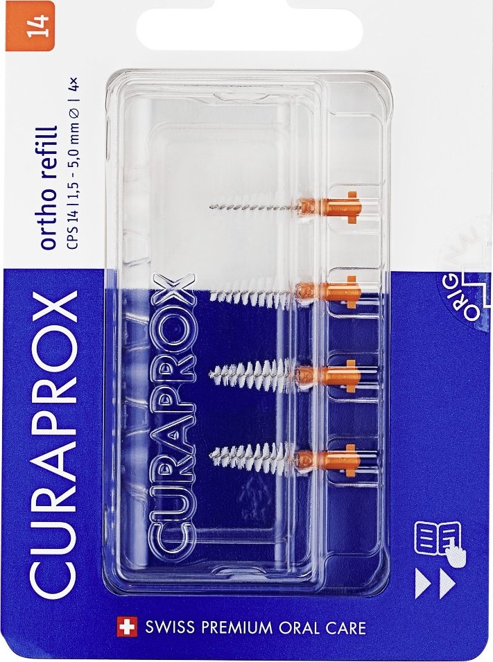 Curaprox Regular CPS 14 Ortho Refill 1,5-5 mm 4 ks oranžové od 142 Kč ...