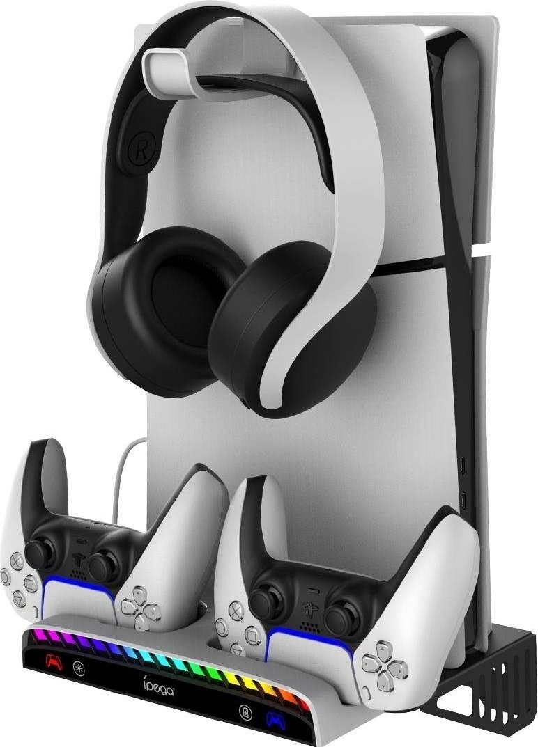 iPega PS5/PS5 Slim Wall Mount Stand With RGB Light Charging Base (PG ...