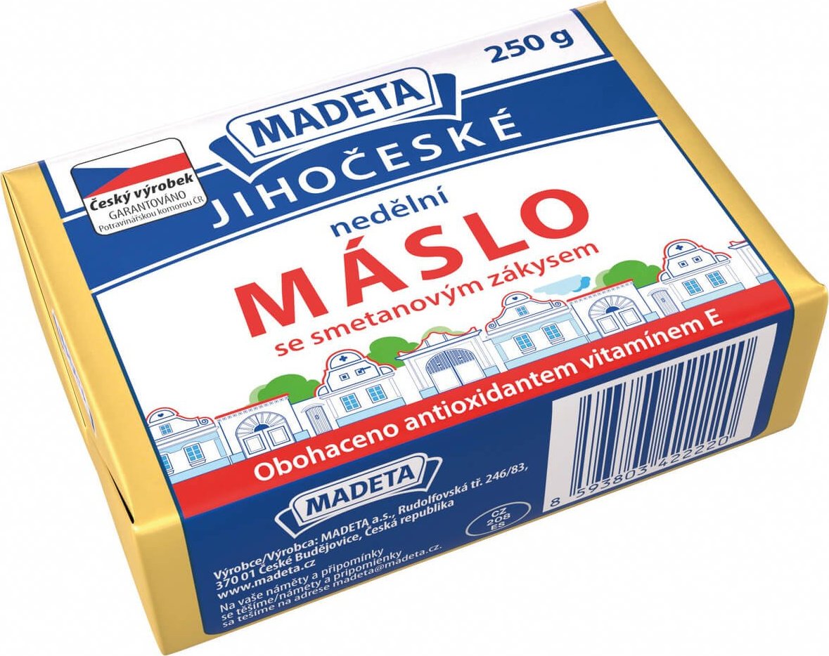 Madeta Jihočeské máslo nedělní 77 % 250 g od 85 Kč - Zbozi.cz