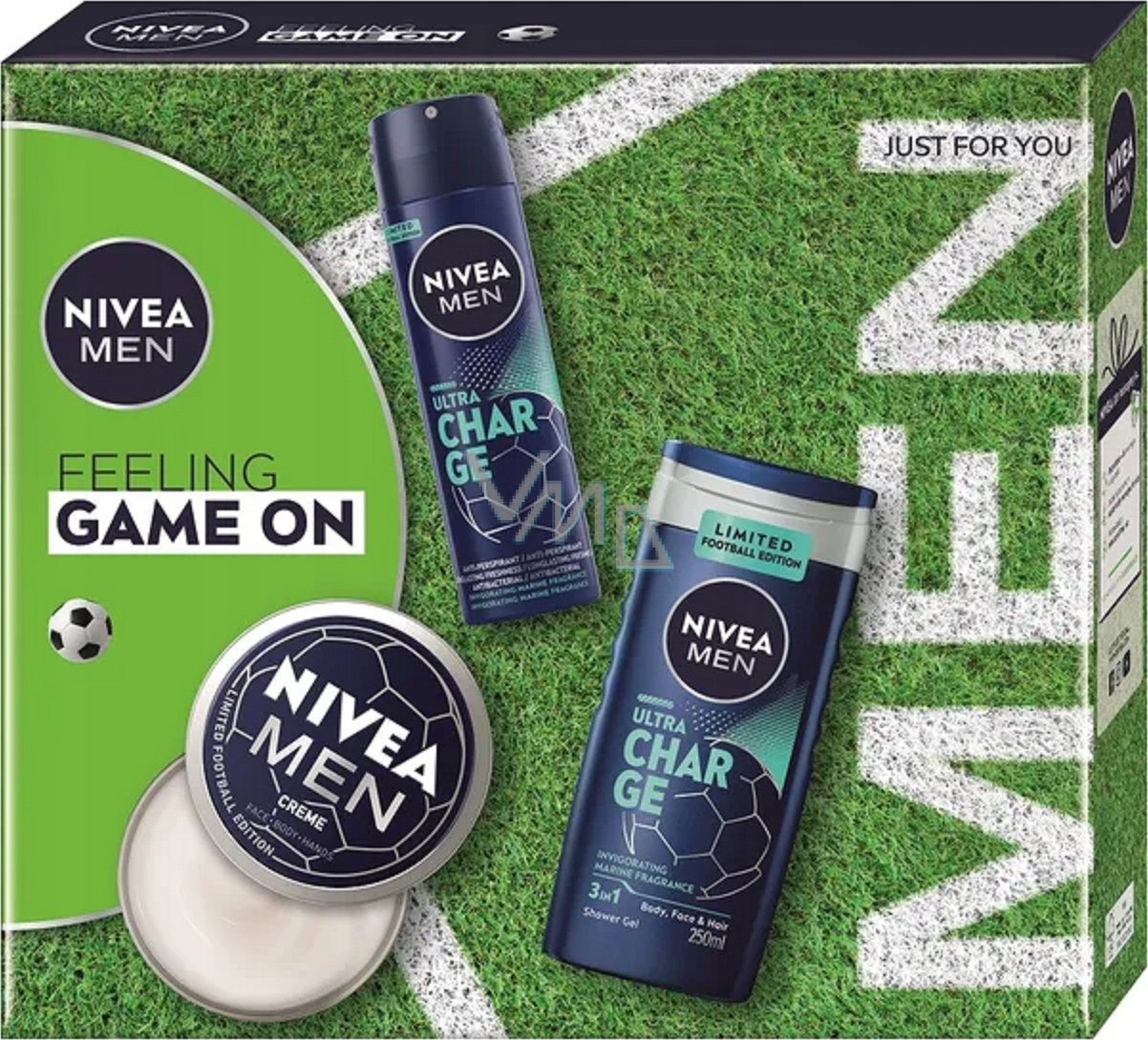 Nivea Men Box Feeling Game On Ultra Charge dárková sada 2024 od 265 Kč ...