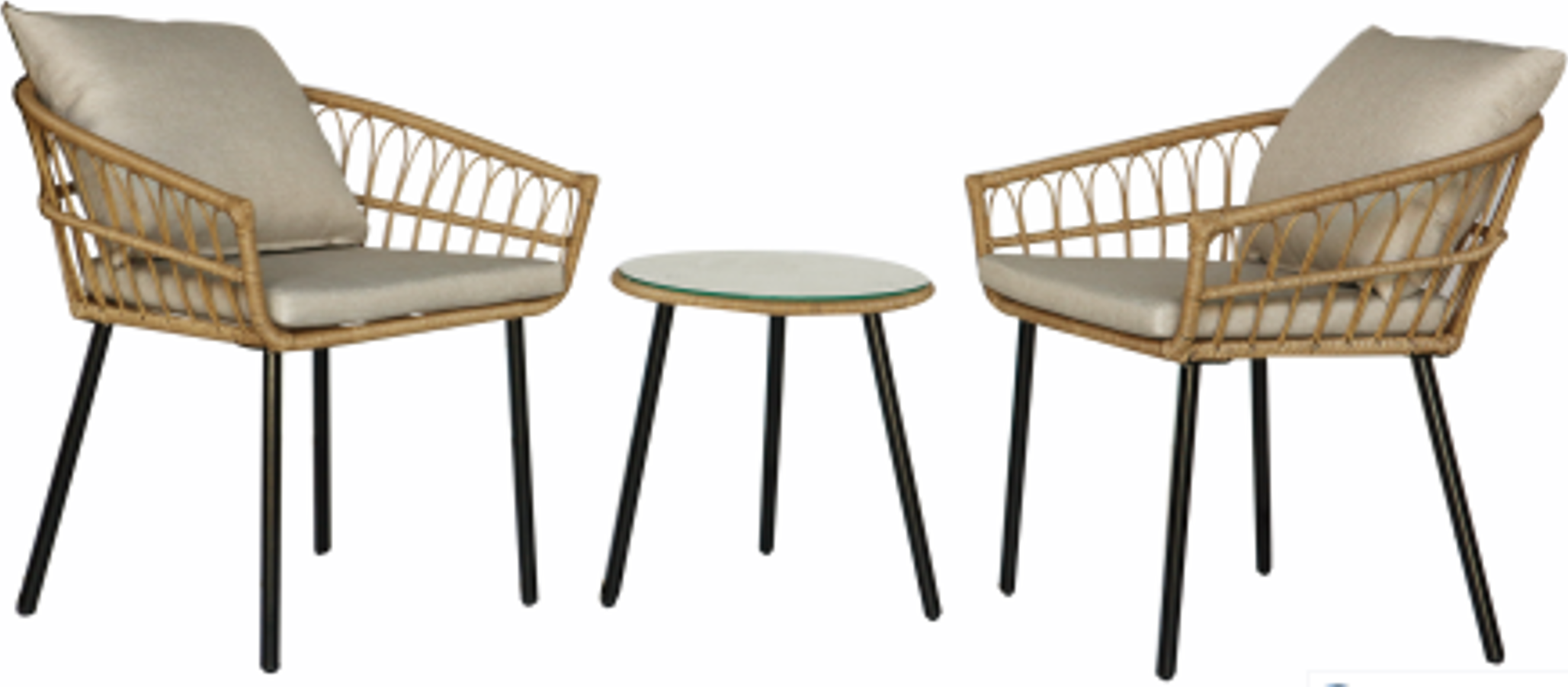 Zahradní set Vester 2 + 1 přírodní/černý/béžový - Zbozi.cz