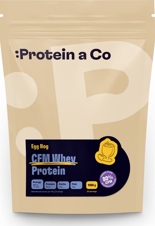 Protein & Co. CFM Whey Protein 80 1000 g vaječný likér od 739 Kč - Zbozi.cz