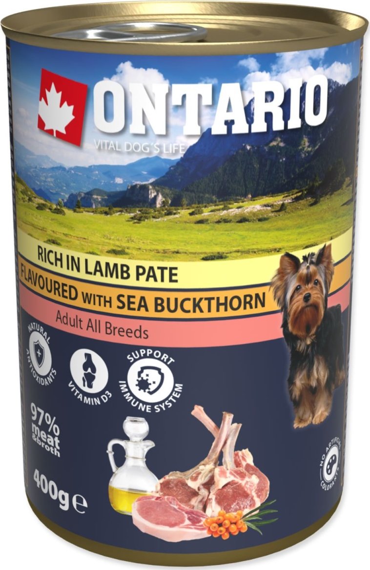 Ontario Rich In Lamb Pate Adult All Breeds Flavoured With Sea Buckthorn ...