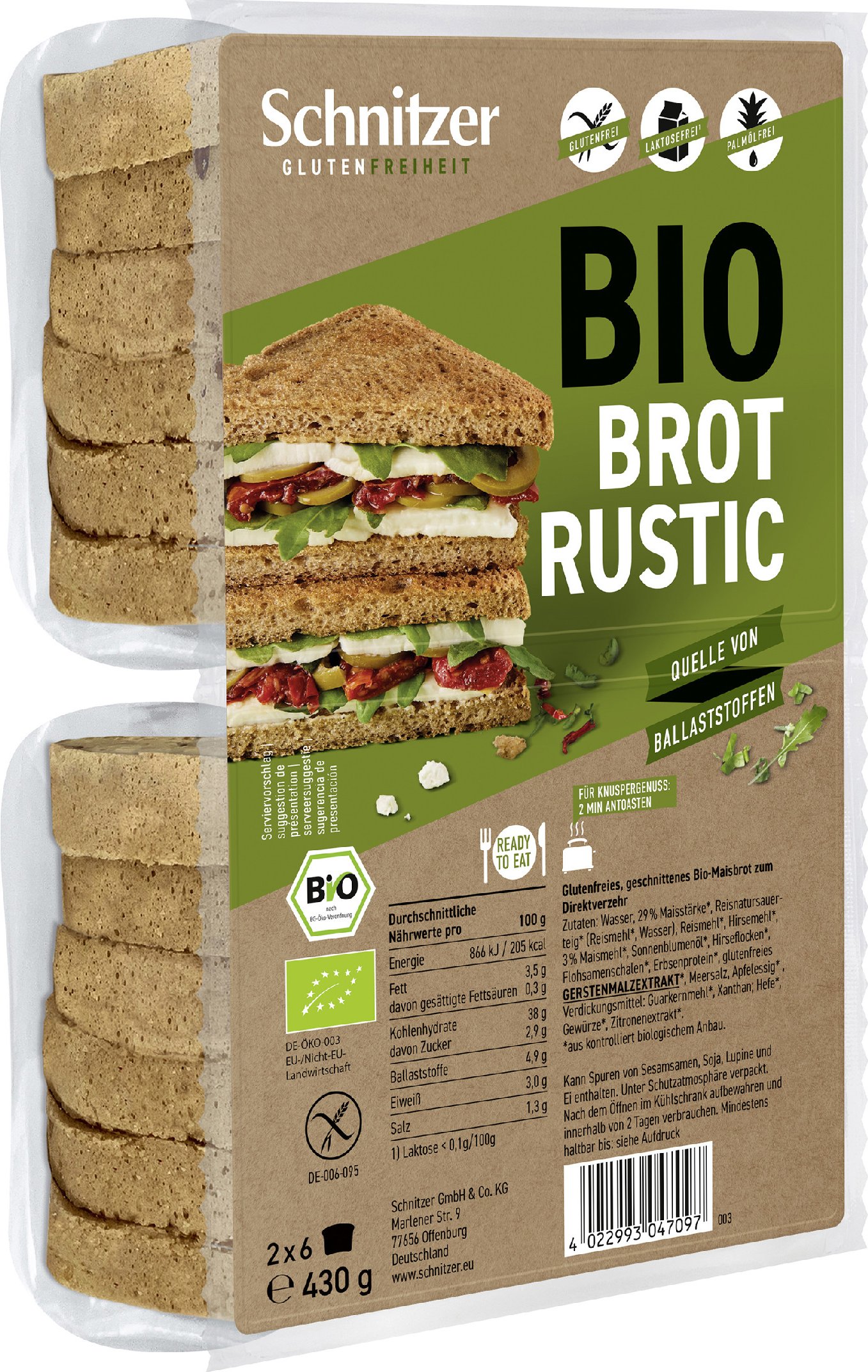 Recenze Schnitzer Bio Brot Rustic Glutenfrei 430 g - Zbozi.cz