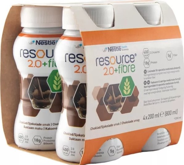 Nestlé Resource 2.0 kcal Fibre 4 x 200 ml, čokoládový od 183 Kč - Zbozi.cz