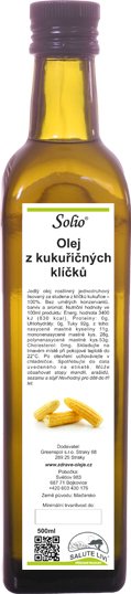 Solio Olej z kukuřičných klíčků 500 ml od 182 Kč - Zbozi.cz