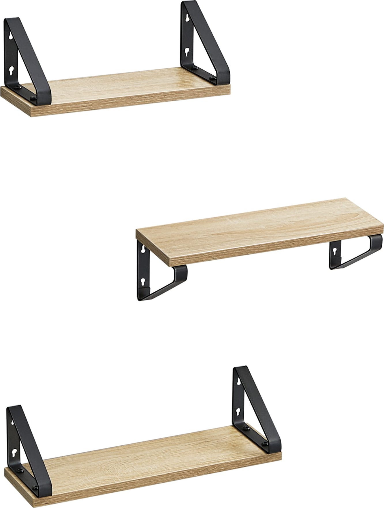 VASAGLE LWS033B11 nástěnné police 3 ks dub sonoma/černé od 509 Kč ...