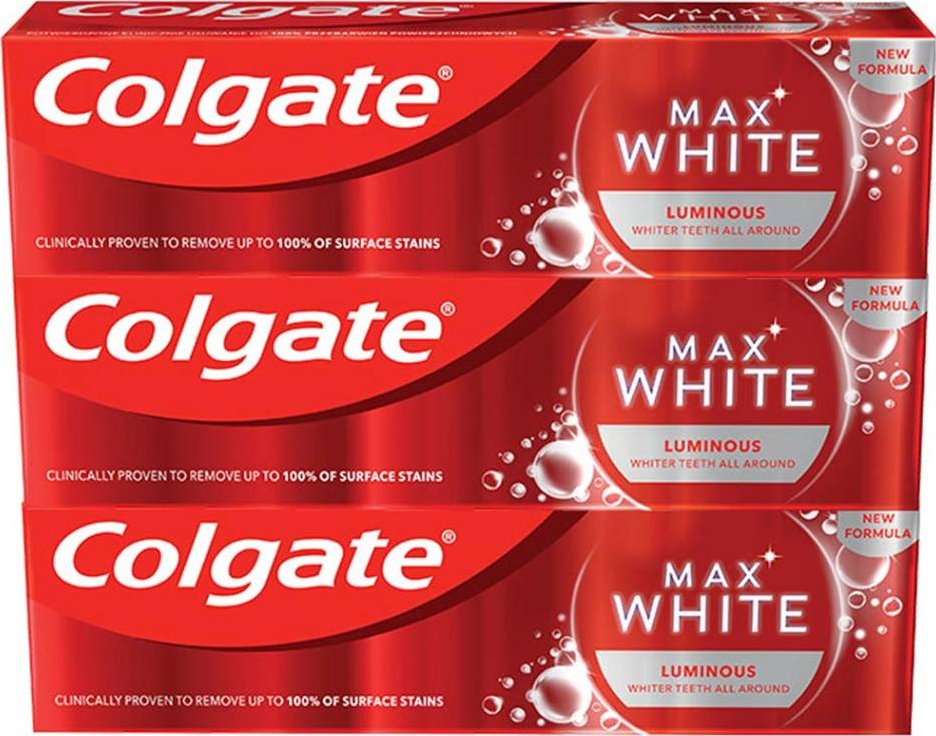 Colgate Max White Luminous, 3x 75 ml od 193 Kč - Zbozi.cz
