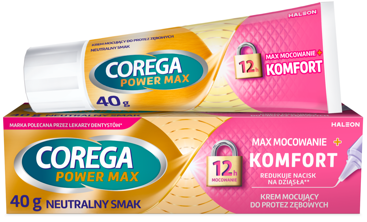 Corega Power Max Fixation + Comfort fixační krém neutrální chuti 40 g ...