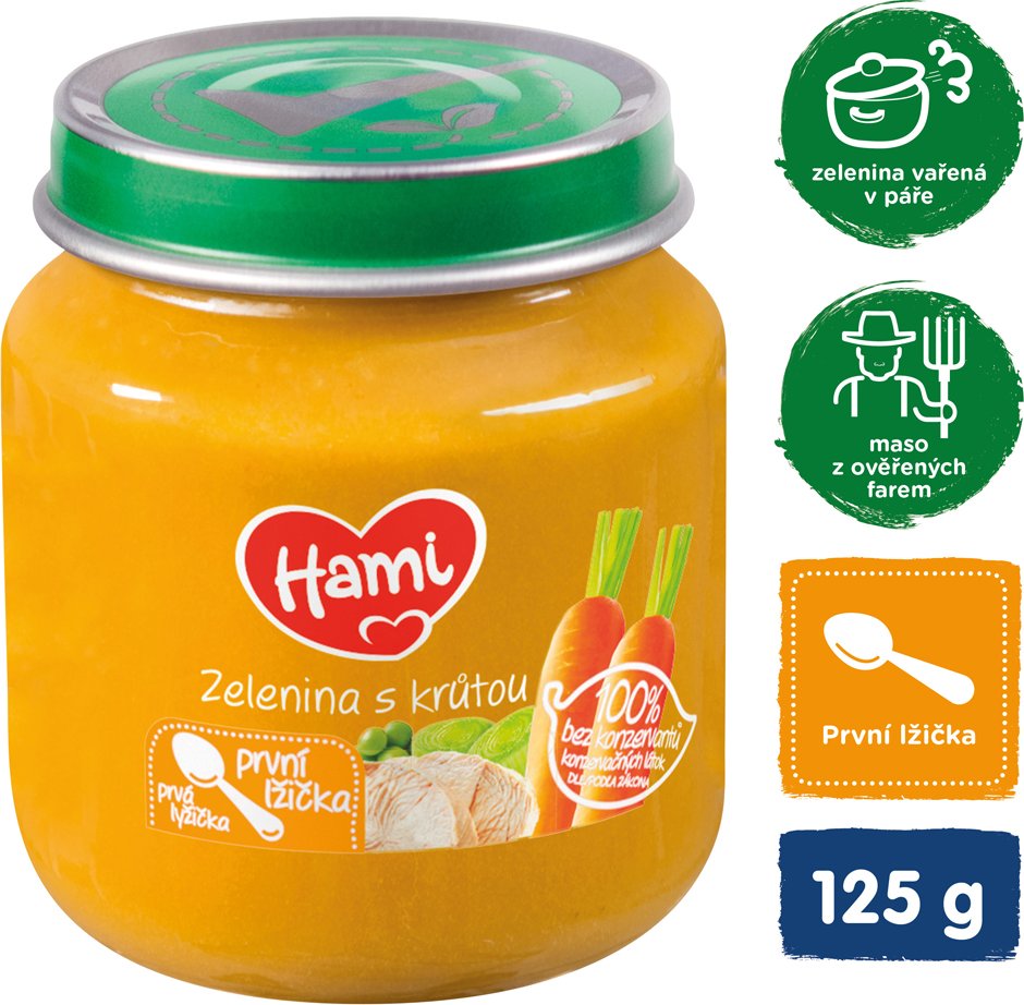 Hami První lžička 125 g, zelenina s krůtou od 23 Kč - Zbozi.cz