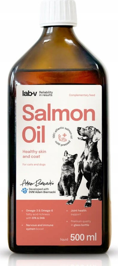 Lab-v Salmon Oil Healthy Skin and Coat pro psy a kočky, 500 ml od 192 ...