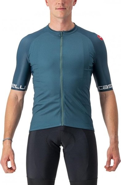 Castelli Entrata VI s krátkým rukávem M Deep teal/Quetzal Green Silver ...