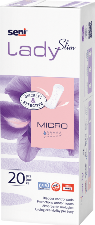 Seni Lady Slim Micro inkontinenční dámské vložky 20 ks od 75 Kč - Zbozi.cz