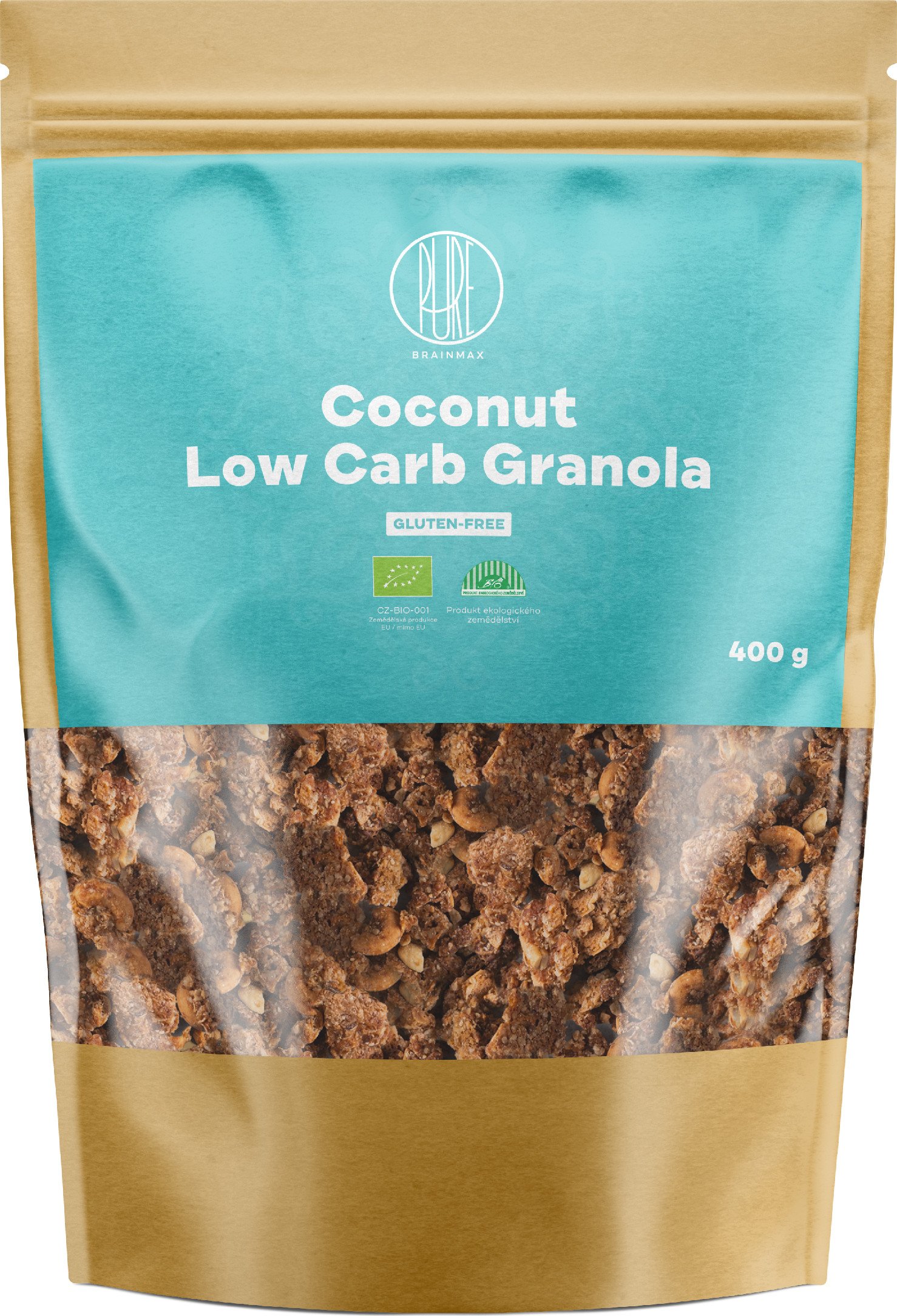BrainMax Pure Granola Low Carb kokosové BIO 400 g od 236 Kč - Zbozi.cz
