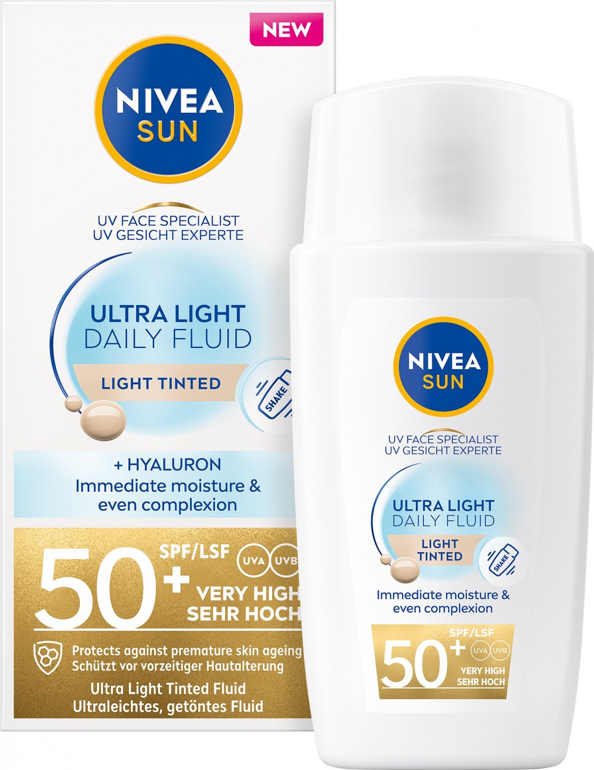 Nivea Sun Ultra Light Daily Fluid Tinted Light SPF50+ 40 ml od 201 Kč ...