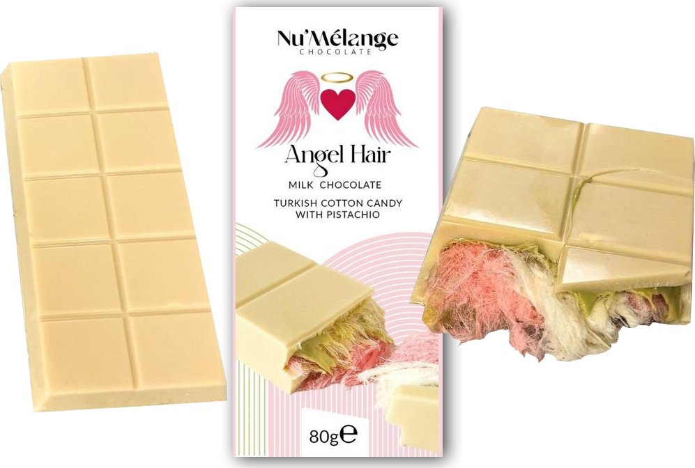 Nu Melange Angel Hair Cotton Candy Pistachio dubajská čokoláda bílá 80 ...