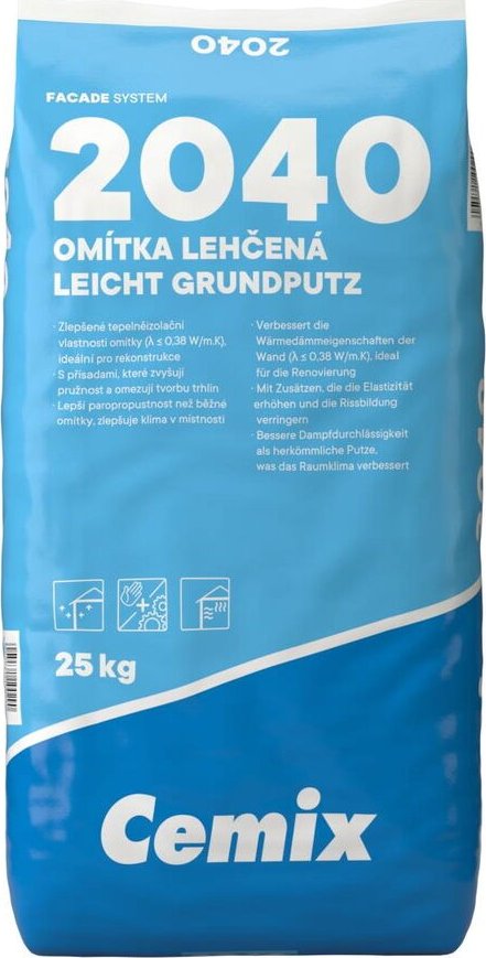 Cemix 2040 lehčená omítka 25 kg od 9,40 Kč - Zbozi.cz