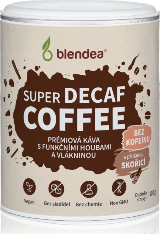 Blendea Supercoffee Decaf bez kofeinu s příchutí skořice instantní, 100 ...