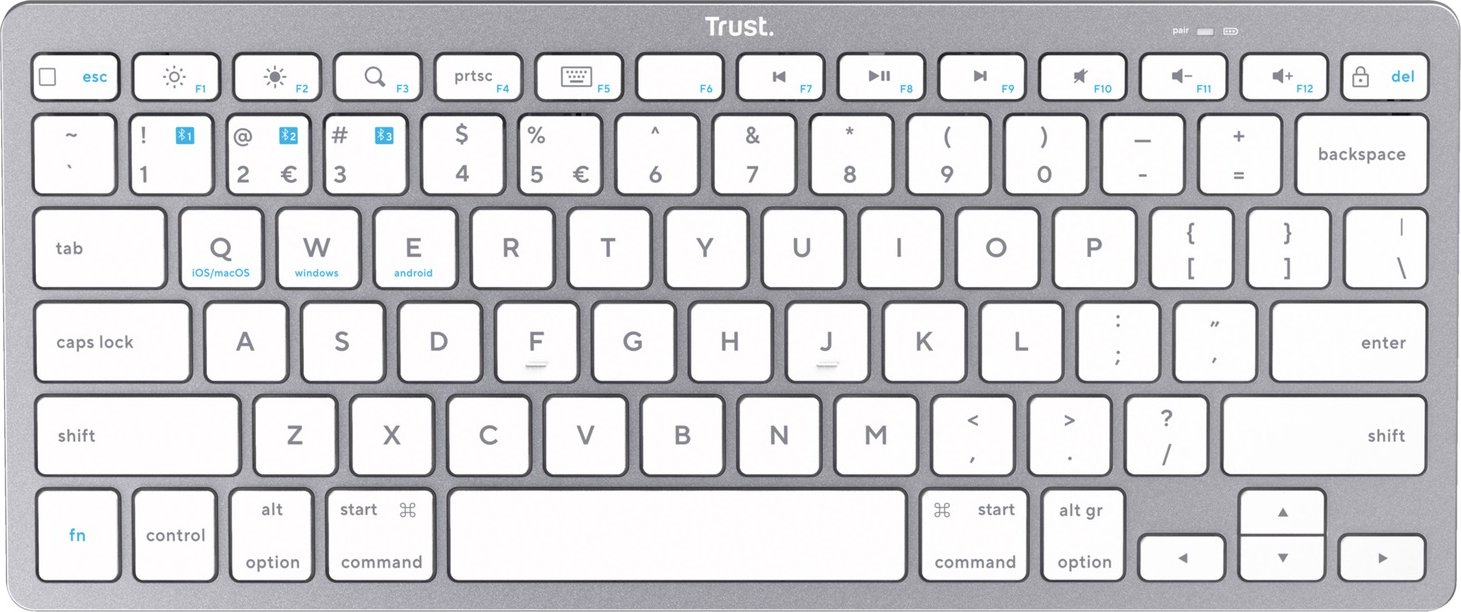 Trust Basics Bluetooth Keyboard 25354 CZ/SK stříbrná/bílá od 394 Kč ...