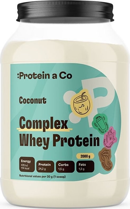 Protein & Co. Complex Whey Protein 2000 g kokos od 1 599 Kč - Zbozi.cz