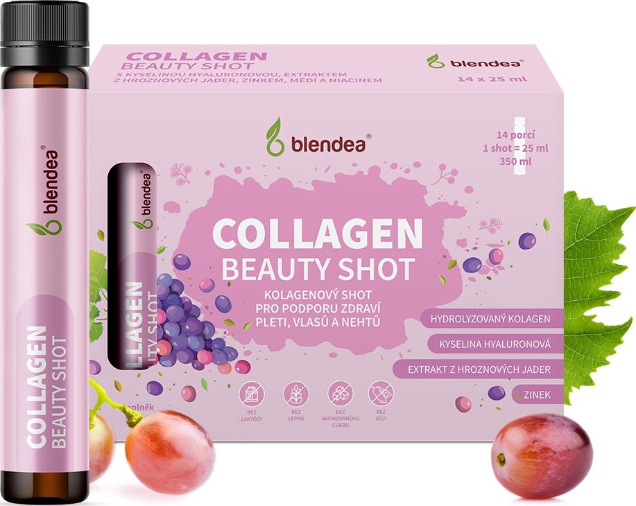 Blendea Collagen Beauty Shot ampule pro krásné vlasy, pleť a nehty 14x ...