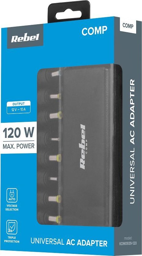 Rebel Universal Power Supply 120W 100-240V 12-19,5V od 556 Kč - Zbozi.cz