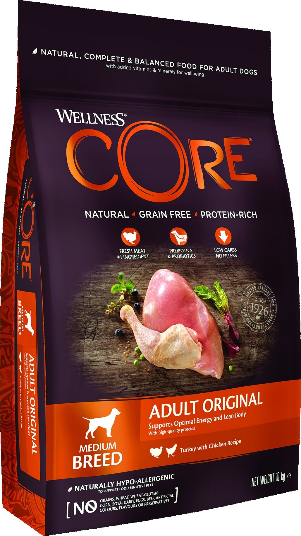 Wellness Pet Food Core Dog Original Adult Medium krůta a kuře 10 kg od ...