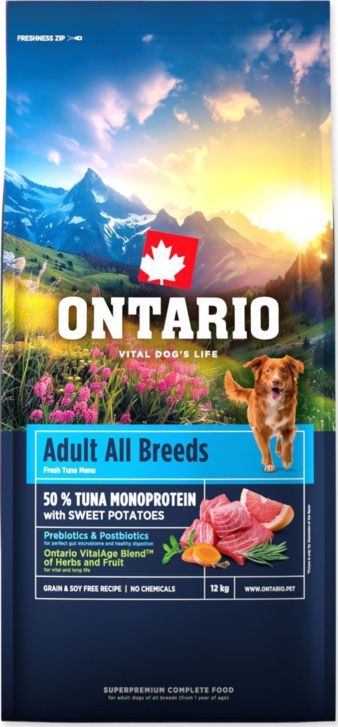 Recenze Ontario Adult All Breeds Monoprotein Tuna/Sweet Potatoes - Zbozi.cz
