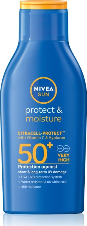 Nivea Sun Protect & Moisture opalovací mléko SPF50+ od 145 Kč - Zbozi.cz