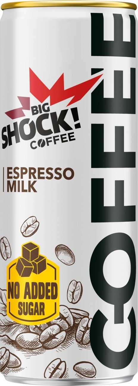 Big Shock Coffee Espresso Milk No Added Sugar 250 ml od 36 Kč - Zbozi.cz