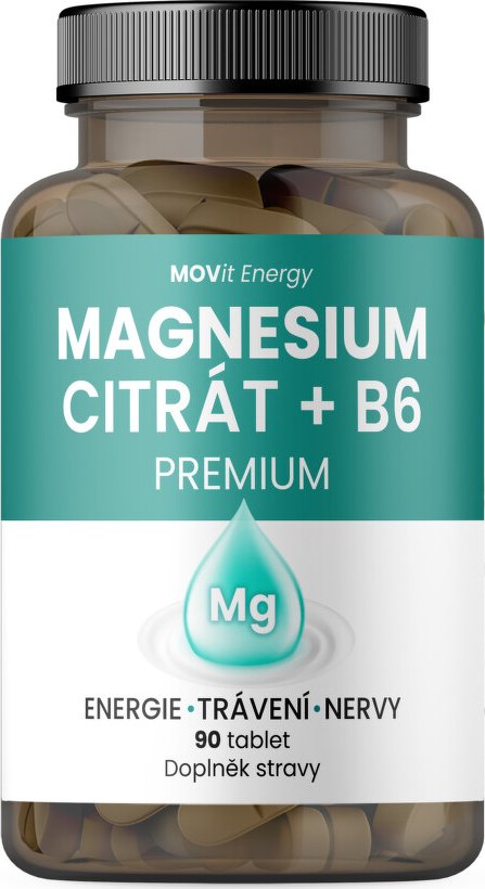 MOVit Energy Premium Magnesium citrát 100 mg + B6 90 cps. od 215 Kč - Zbozi.cz