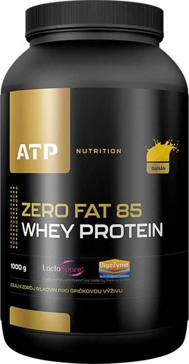 ATP Nutrition Zero Fat 85 Whey Protein 1000 g banán od 649 Kč - Zbozi.cz