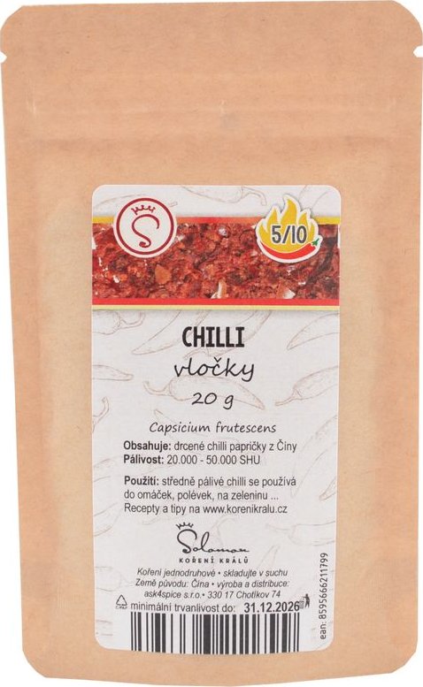Solomon Chilli vločky v sáčku 20 g od 42 Kč - Zbozi.cz
