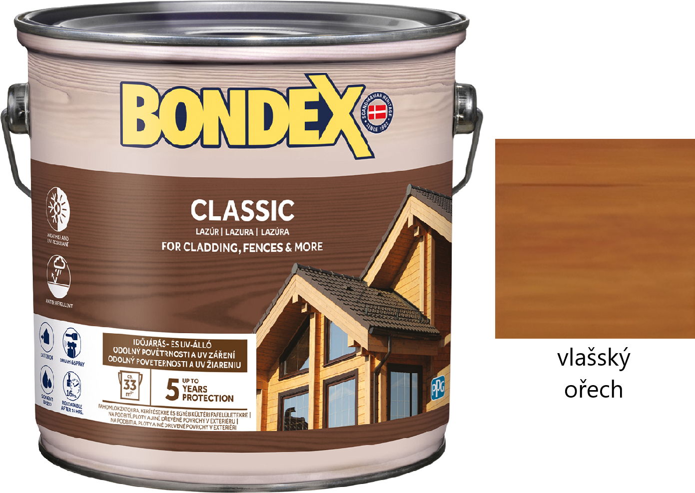 Bondex Classic syntetická tenkovrstvá lazura 0,75 l vlašský ořech od ...