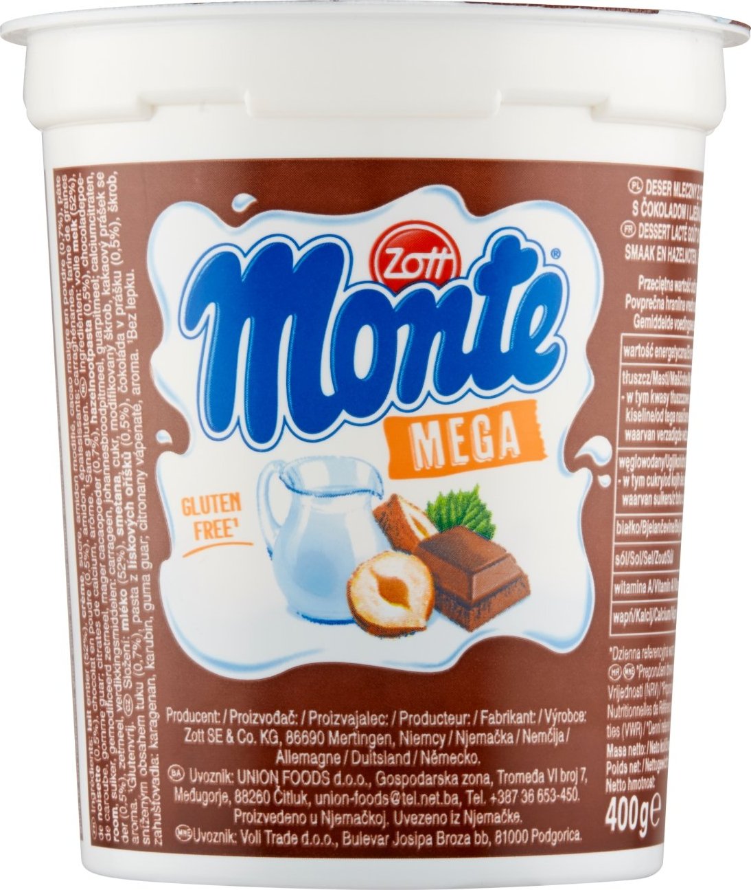 Zott Monte Mega 400 g od 43 Kč - Zbozi.cz