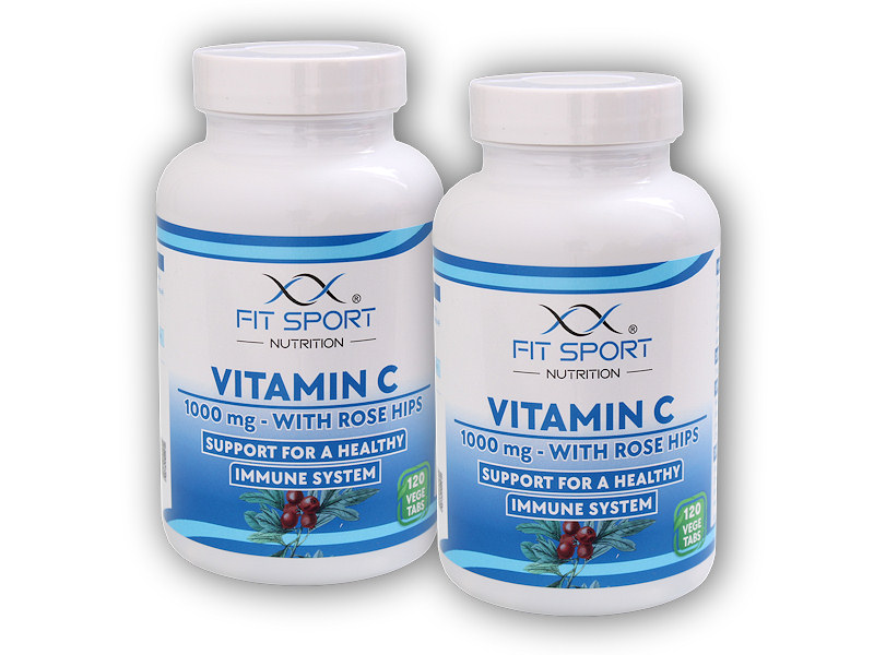 FitSport Nutrition Vitamin C 1000 mg with Rose Hips vege 2x 120 tbl. od ...