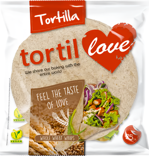 Tortilla Tortil Love placky z celozrnné pšeničné a žitné mouky 4x 60 g ...